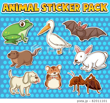 Cute wild animals sticker pack isolatedのイラスト素材 [82011101] - PIXTA