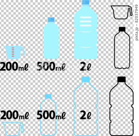 2l, 500ml PET bottle and measuring cup - Stock Illustration [82037949 ...