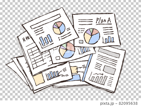 A large number of simple hand-painted documents - Stock Illustration ...