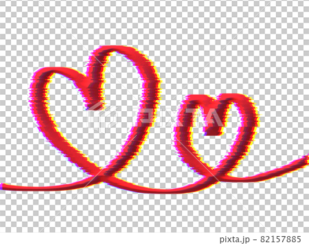 Handwritten heart red - Stock Illustration [82157885] - PIXTA