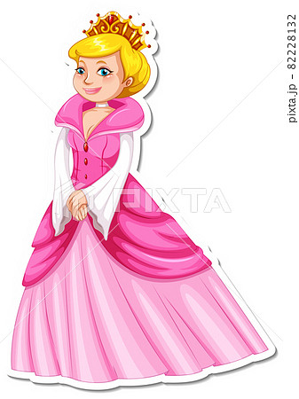 Beautiful princess cartoon character stickerのイラスト素材 [82228132] - PIXTA