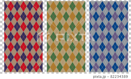 3 types of argyle patterns - Stock Illustration [82234389] - PIXTA