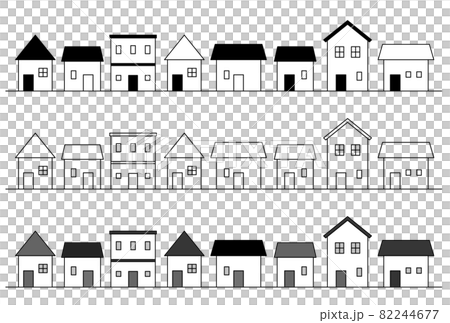 Cityscape line_monotone 3 color set - Stock Illustration [82244677] - PIXTA