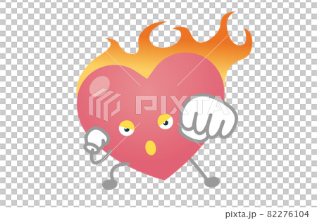 Vector illustration of heart character (fight) - Stock Illustration ...