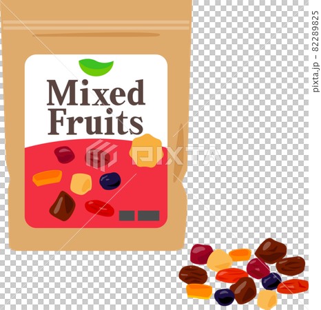 Mixed dried fruits in a bag - Stock Illustration [82289825] - PIXTA