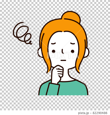 Troublesome facial expressions and poses Female... - Stock Illustration ...