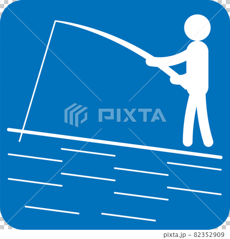 River fishing pictogram - Stock Illustration [82352909] - PIXTA