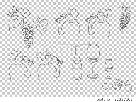 Simple, wine drinker and wine line drawing... - Stock Illustration ...