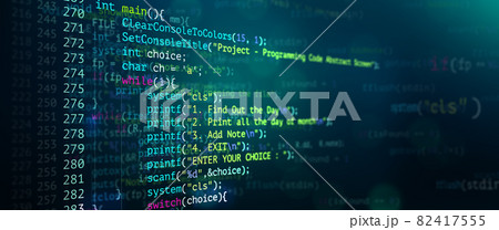 Abstract Modern tech of Programming code screen...のイラスト素材 [82417555 ...