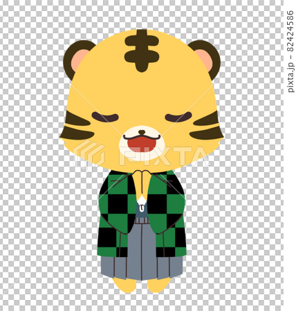 Illustration of a praying tiger character... - Stock Illustration ...