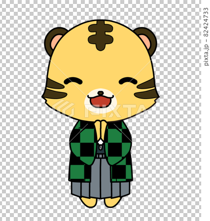Illustration of a praying tiger character... - Stock Illustration ...