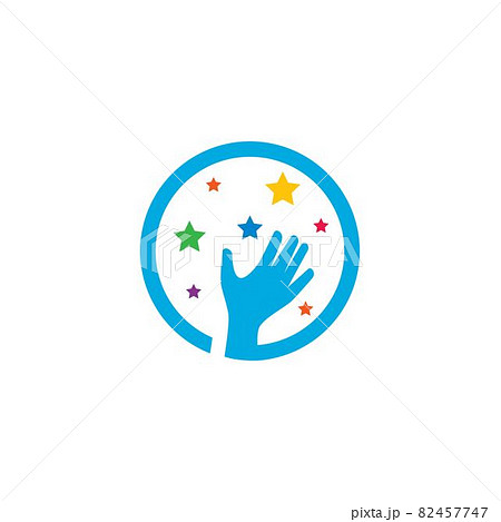 Hand and star logoのイラスト素材 [82457747] - PIXTA