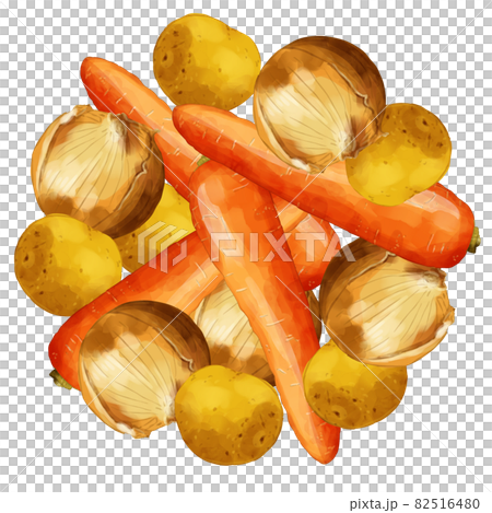 Hand-painted watercolor root vegetable... - Stock Illustration ...