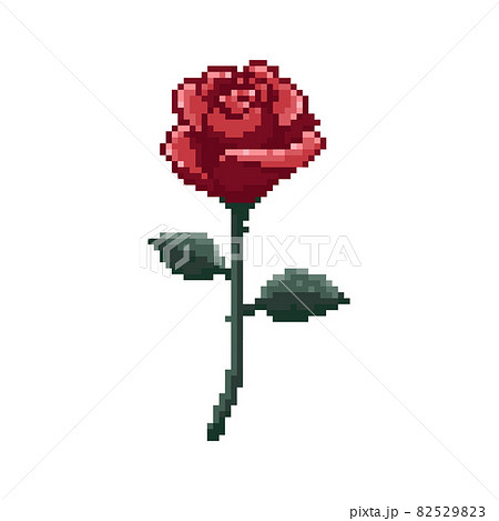 Pixel art vintage rose. 8 bit style retro rose...のイラスト素材 [82529823] - PIXTA