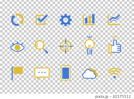 Icon set for business use (blue & yellow) - Stock Illustration ...