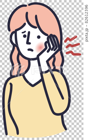 Simple illustration of a swollen woman with a... - Stock Illustration ...