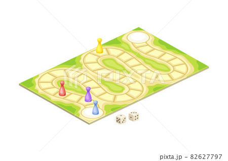 Adventure board game maps with path flat vector...のイラスト素材 [82627797 ...