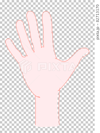 Open palm line drawing representing 5 - Stock Illustration [82713170 ...