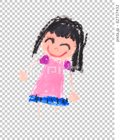 Girl drawn by a child - Stock Illustration [82737432] - PIXTA