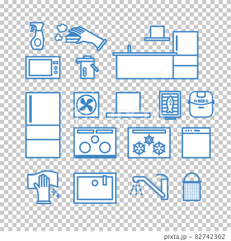 Kitchen cleaning icon set - Stock Illustration [82742302] - PIXTA