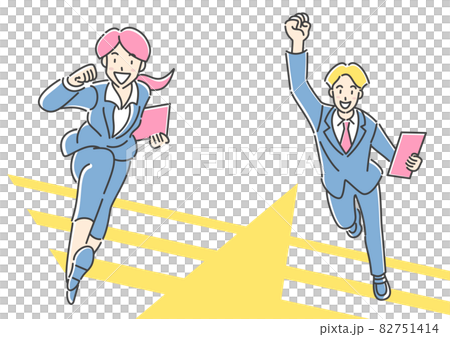 Business person running through - Stock Illustration [82751414] - PIXTA