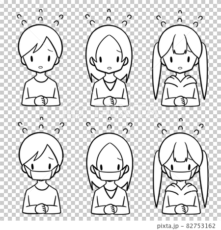 Child in trouble (line drawing) - Stock Illustration [82753162] - PIXTA