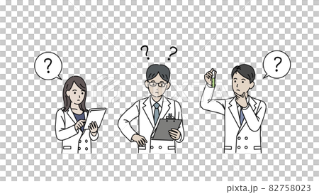 Scientist Researcher Men and women in lab coats... - Stock Illustration ...