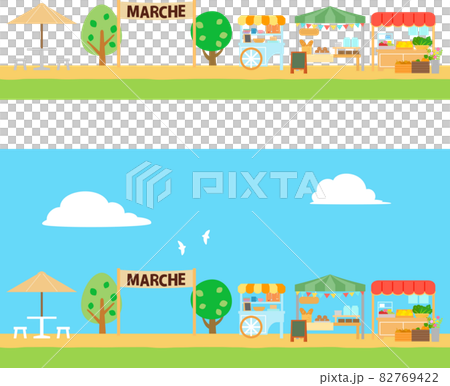 Marche, market background material - Stock Illustration [82769422] - PIXTA