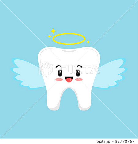Christmas tooth angel isolated on blue background.のイラスト素材 [82770767 ...