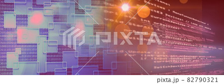 2d geometric shapes and computer code against...のイラスト素材 [82790321] - PIXTA