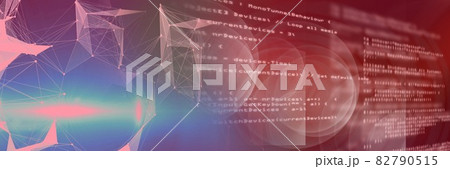 Computer code and network of connections over...のイラスト素材 [82790515] - PIXTA