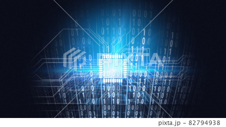 Composition of binary coding over computer...のイラスト素材 [82794938] - PIXTA