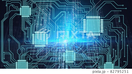 Composition of computer processors, binary...のイラスト素材 [82795251] - PIXTA