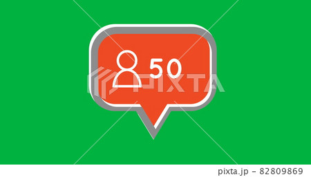 Orange chat box with numbers of followers 4kのイラスト素材 [82809869] - PIXTA