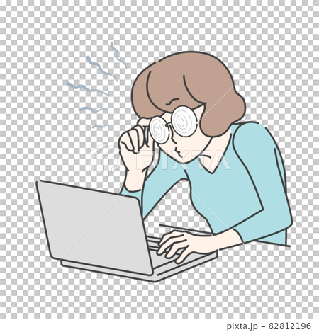 A woman who sneaks into a computer and... - Stock Illustration ...