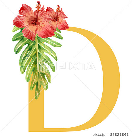 Tropical alphabet watercolorのイラスト素材 [82821841] - PIXTA