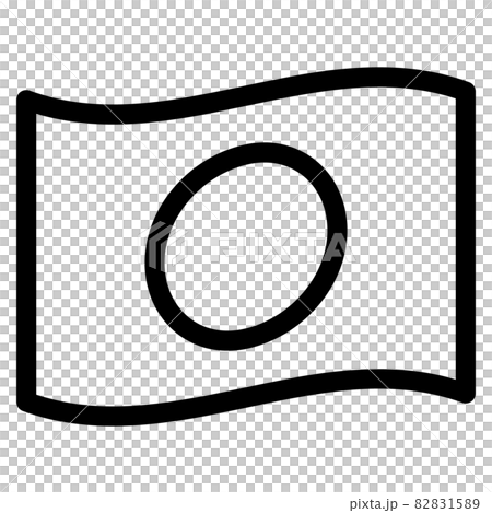 Japanese flag line drawing vector illustration - Stock Illustration ...