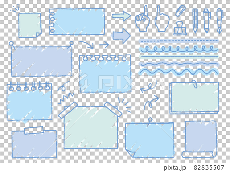 Handwritten frame, stationery, notebook set... - Stock Illustration ...