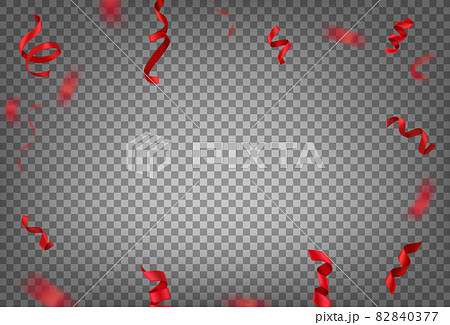 Red flying ribbons on transparent background....のイラスト素材 [82840377] - PIXTA