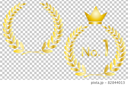 1st place set with laurel wreath and crown... - Stock Illustration ...