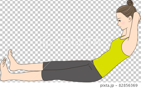 Pilates, Pose Illustration, Neck pull - Stock Illustration [82856369 ...