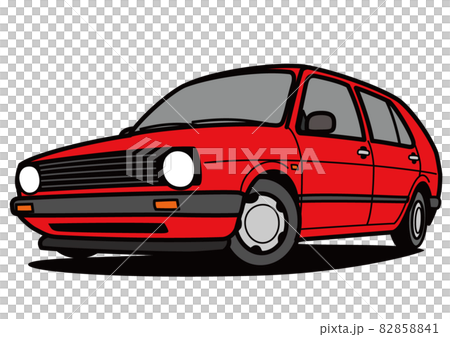 German basic car red car illustration - Stock Illustration [82858841 ...