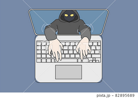 Hacker phishing online on computer stealing data のイラスト素材 [82895689] - PIXTA