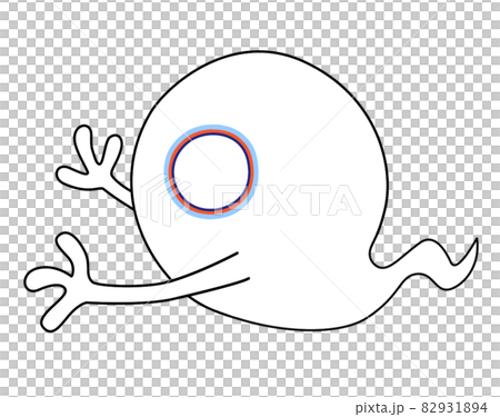 Illustration of a cute ghost moving sideways - Stock Illustration ...