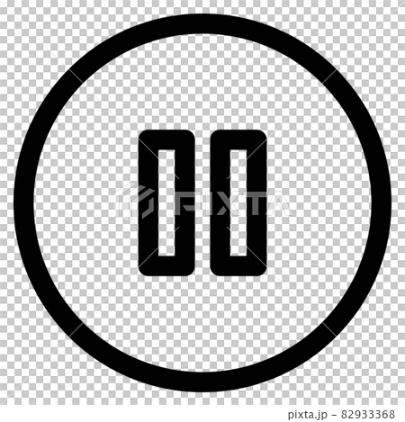 Round pause button line illustration - Stock Illustration [82933368 ...