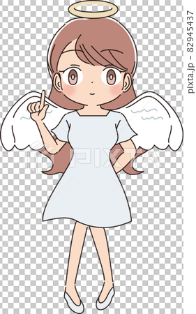 Illustration of a female angel whole body - Stock Illustration ...