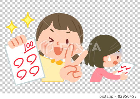 Comparison of grades Elementary school students - Stock Illustration ...