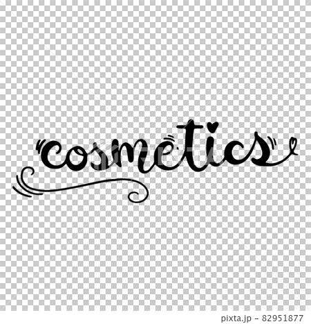 English cosmetics drawn by hand lettering (black) - Stock Illustration ...