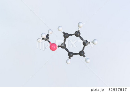 Molecule of anisole, isolated molecular model....のイラスト素材 [82957617] - PIXTA
