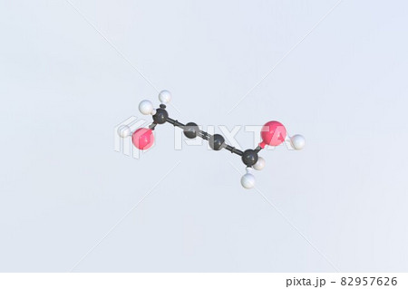 2-butyne-1,4-diol molecule. Isolated molecular...のイラスト素材 [82957626] - PIXTA